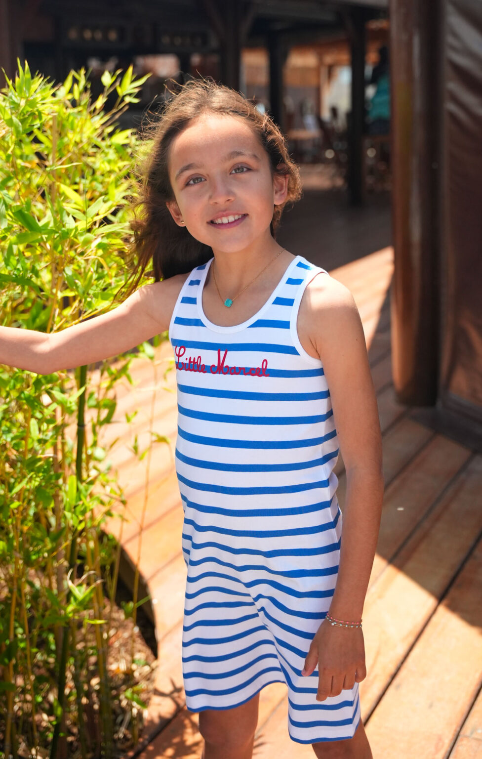 Robe Enfant Fille REFERA BLANC BLEU – LITTLE MARCEL